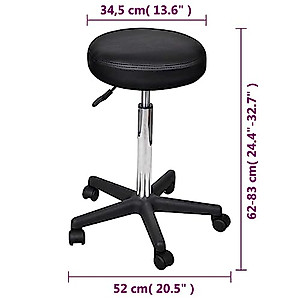 AJSEOYBS Home Office Chair,Adjustable Swivel Task Chair,Game Chair,Conference Room Chairs,for Office, Study, Gaming,Office Stool Black Faux Leather