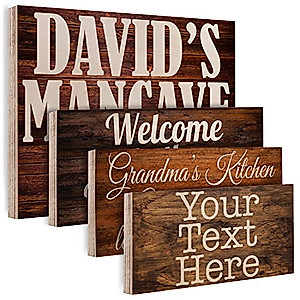 Generic Personalized Wood Signs for Gift - Customized Wooden Board, Plank Decoration Gifts Custom Family Sign, Name Date Home Kitchen, Wall Art Farmhouse Vintage Rustic Decor Different Size -C01
