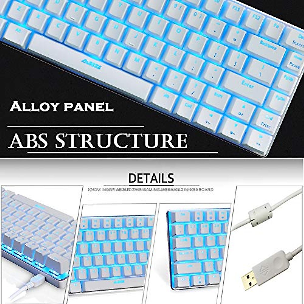 ZIYOU LANG Mechanical Gaming Keyboard and Mouse Combo Blue LED Backlit Keyboard,12000 DPI RGB Lightweight Gaming Mouse with Honeycomb Shell,Large Mouse Pad for Windows Gaming PC(Macaron Green)