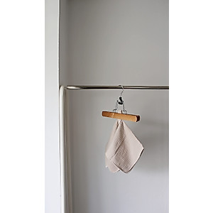 Marlowe & Co Organic Cotton Muslin Baby Blanket with Snap Closure, 15 in x 15 in Lovey with Holder (Natural Sand)