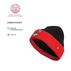 adidas Originals Sunday Cuff Beanie, Black/Vivid Red/White, One Size