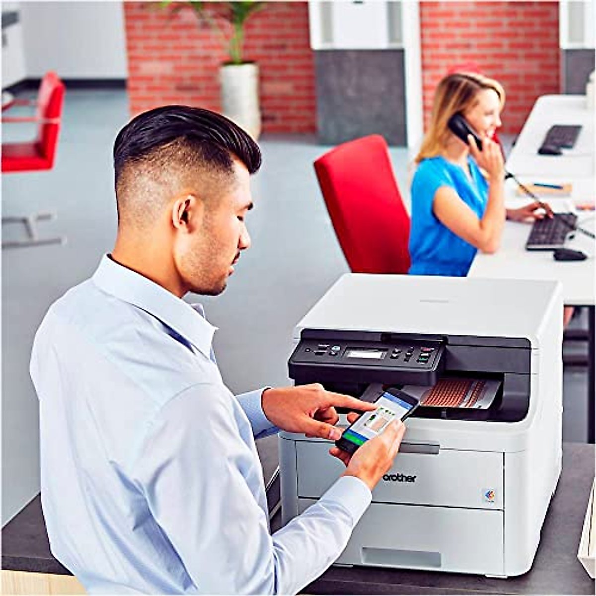 Brother Color HL-L3290CDW Compact Wireless Digital LED All-in-One Laser Printer for Office, White - Print Copy Scan - 25 ppm, 2400 x 600 dpi, 8.5 x 14, 512MB Memory, Auto Duplex Printing, 250 Sheet