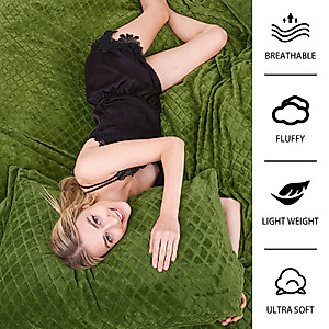 greenoak Velvet Duvet Cover Queen Size,Sage Green Ultra Soft Breathable Flannel Winter Duvet Comforter Cover Set (90" X 90"), Fuzzy Duvet Cover Bedding Sets & Collections with 2 Pillow Shams