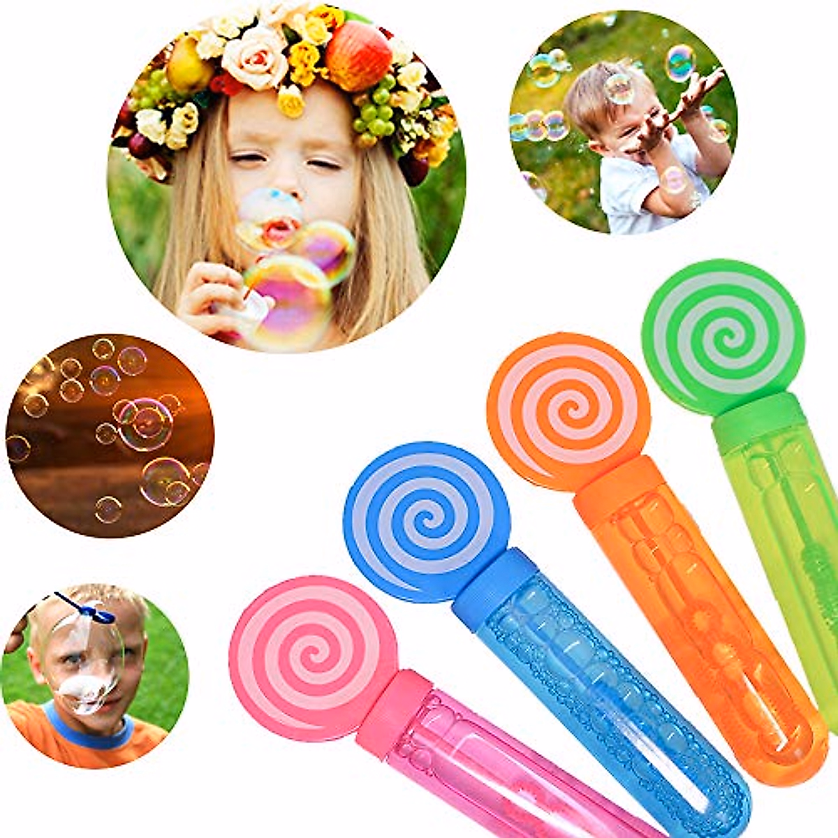 Small Bubbles for Kids 4 Colors Bubble Wand 24 pcs Party Favors Birthday Gift Celebration Toy