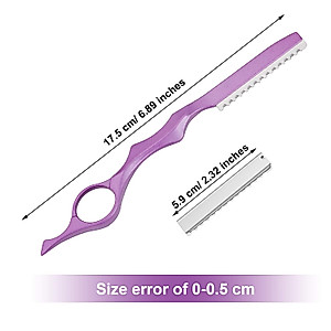 12 Pieces Hair Styling Thinning Razor Set, 2 Pieces Hair Styling Razor Hair Cutting Texturizing Razors and 10 Pieces Replacement Spare Blades for Salon Home Christmas Valentine's Day Giving (Pink)