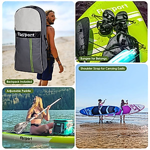 FBSPORT 10'6'' Premium Inflatable Stand Up Paddle Board, Yoga Board with Durable SUP Accessories & Carry Bag | Wide Stance, Surf Control, Non-Slip Deck, Leash, Paddle and Pump for Youth & Adult