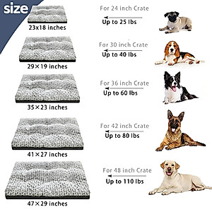 IHINIRE Washable Dog Crate Bed Deluxe Plush Dog Beds Reversible All-Seasons Bed Pet Sleeping Mattress for Large, Medium Dogs