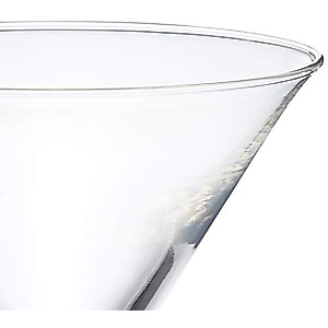Amazon Basics Chelsea Martini Glass Set, 10-Ounce, Set of 6, Clear