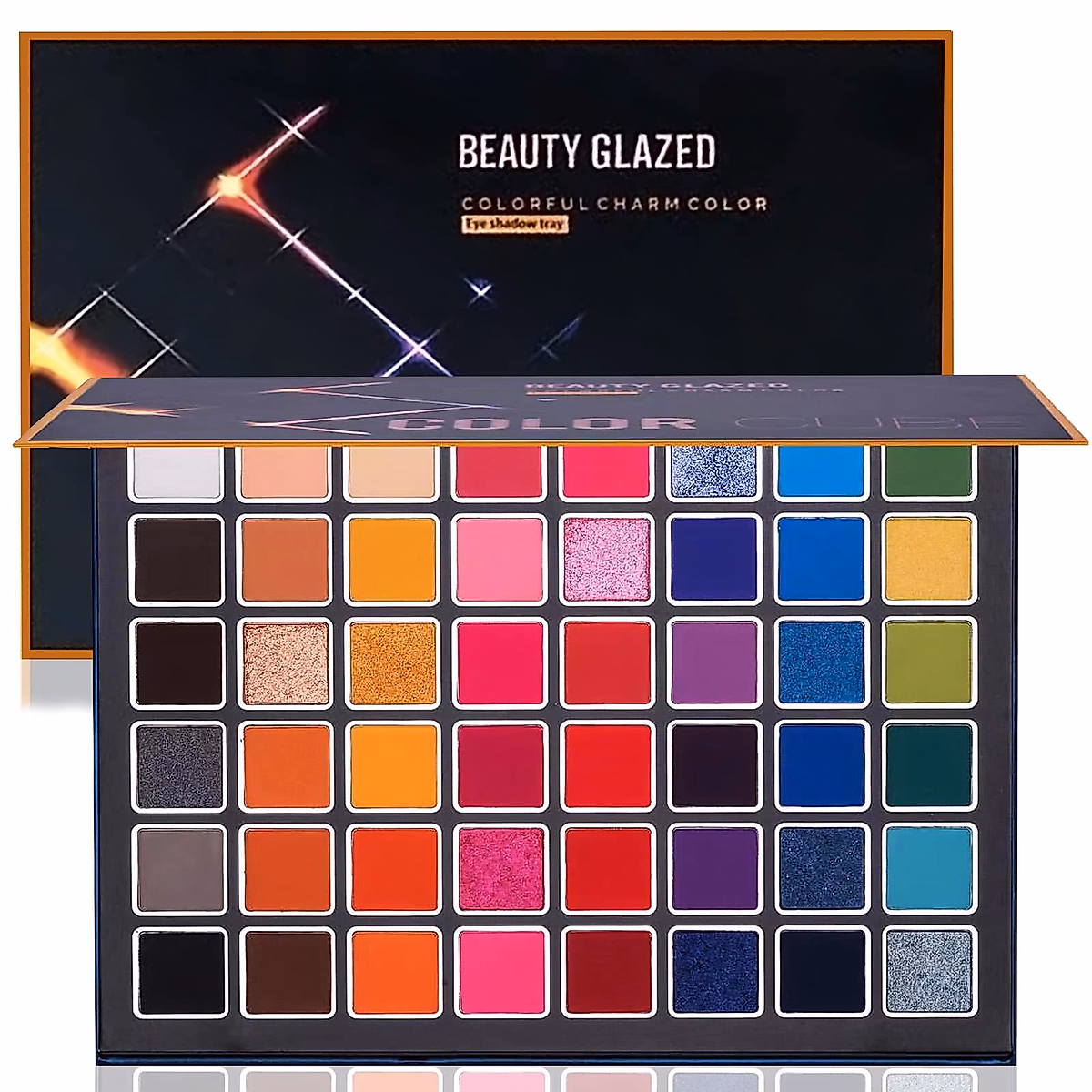MYUANGO Color Cube Colorful Charm Eyeshadow Palette Richly Pigmented and Blendable Matte Shimmers 48 Rich Colors Waterproof Long Last Makeup Pallet Professional Eye Shadow Makeup