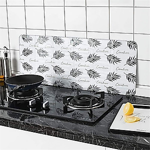 Horuhue Anti Splatter Shield Guard Oil Splash Guard Aluminum Foil Oil Block Oil Barrier Stove Cook Anti-Splashing Oil Baffle Heat Insulation Kitchen Utensils (White)