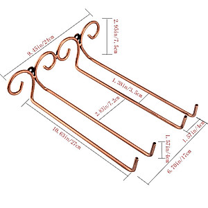 Wine Glass Rack, 2 Rows Stainless Steel Wall-Mounted Wine Glass Hanger For Bar Home By Hmane (Bronze-Type1)