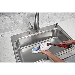 Rubbermaid Reveal Cordless Battery Power Scrubber Home Kit, 18 Pieces, Red, Multi-Purpose Scrub Brush Cleaner for Grout/Tile/Bathroom/Shower/Bathtub, Water Resistant, Lightweight, Ergonomic Grip