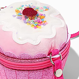Claire's Club Pink Glitter Cupcake Crossbody Bag with Sprinkles - 5.5W x 4.5H x 4D in.