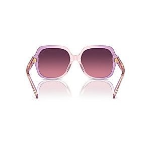 COACH Women's HC8395U Universal Fit Square Sunglasses, Amethyst/Pink Gradient/Burgundy Gradient Polarized, 54 mm