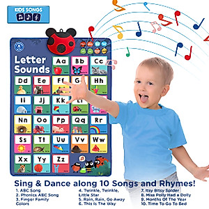 LEARNING BUGS Press to Learn Phonics, Interactive Letters and Sounds Talking Poster, Preschool & Kindergarten Learn to Read, Ages 3+