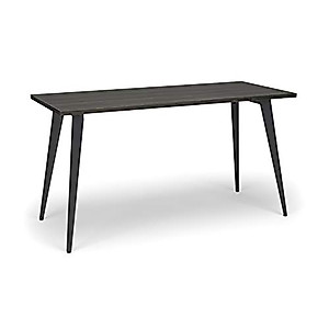 HON Basyx Commercial-Grade Executive Desk, Angled Metal Legs, 55", Gray