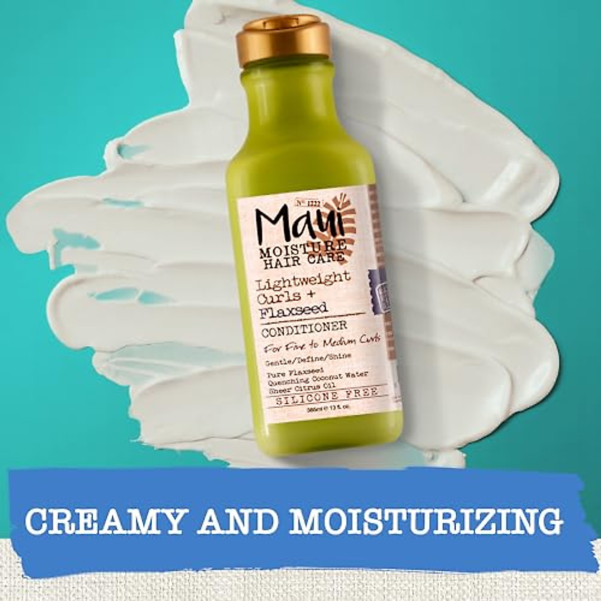 Maui Moisture Lightweight Curls + Flaxseed Conditioner, Conditioning, Paraben Free, Silicone Free, 13 Fl Oz