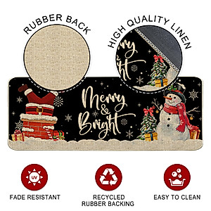 pinata Christmas Kitchen Rugs and Mats Set of 2 - Christmas Rugs Farmhouse Christmas Kitchen Decor, Christmas Decorations for Home Kitchen Living Room Floor - 17x29 and 17x47 Inch