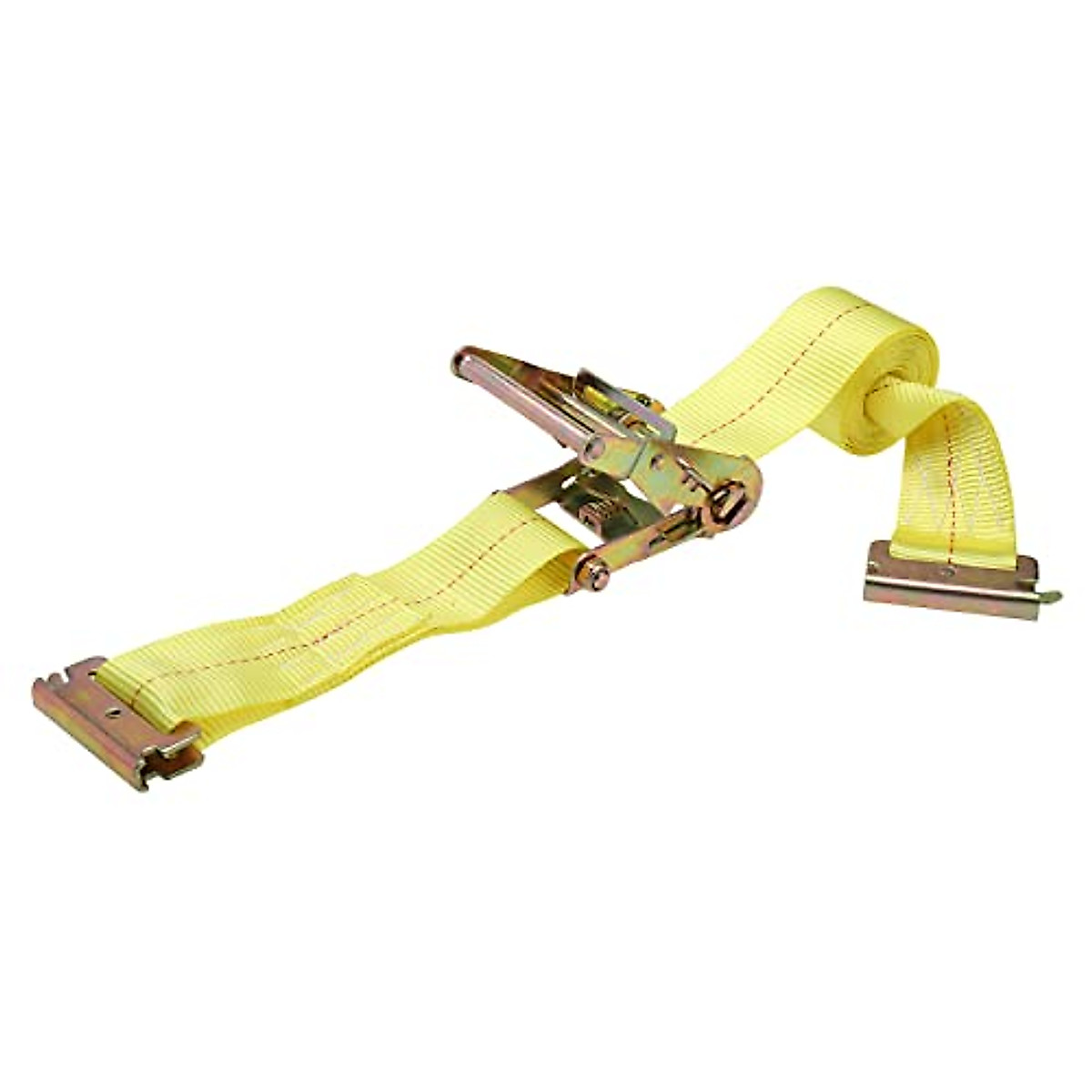 NovelBee Wheel Chock Tie Down Kit, Trailer Tie Down System for UTV, ATV & Mower (Yellow Wheel Chock & Yellow Strap)