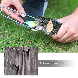 Set of 3 Fish Mouth Spreader Stainless Steel Fish Mouth Hook Remover Jaw Retractor Spring Fish Mouth Opener Fishing Accessories, SP|624