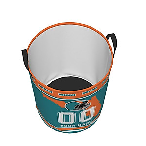 Custom Miami Laundry Hamper Personalized Football Style Laundry Basket with Name Number Custom Laundry Basket for Bedroom Bathroom