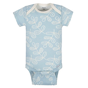 Grow by Gerber Baby Girls 5-Pack Short-Sleeve Onesies Bodysuits, Orange/Yellow/Green/Ivory, 0-3 Months