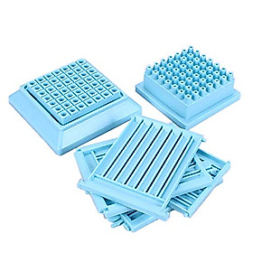 MAYAGU 49 Holes Meat Skewer Kebab Maker Box,Kitchen Quick BBQ Skewer Maker Meat Maker (Blue)