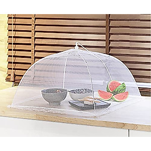 Mesh Food Covers for Outdoors,2 Extra Large 40"X24" and 2 Pack 17"X17" Pop-Up Mesh Food Tent Umbrella Food Cover for Outside Picnic Accessories BBQ Camping Party Keep Out Fly Bug Mosquito