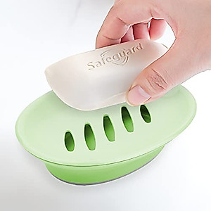 KUFUNG Soap Tray, Soap Dish, Soap Case Holder for Bathroom Shower Waterfall Drainer Kitchen, Keep Soap Dry & Easy to Clean (Mint Green, Plastic)