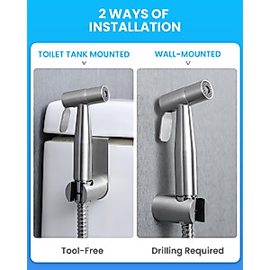 Bidet Sprayer for Toilet with Hot Cold Mixing Valve, Pressure, Temp Adjustable, OPKIDDLE Handheld Warm Water Jet Spray Muslim Shower, Stainless Steel Toilet Sprayer for Diaper Feminine Wash