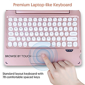 LAVO-TECH Bluetooth Keyboard Case with Touchpad for iPad 9th 8th 7th Gen, iPad Air 3rd, iPad Pro 10.5", Wireless Smart Keyboard Case Auto Sleep/Wake Function 360° Full Protection Cover