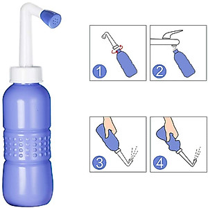 Portable Bidet Bottle for Travel Personal Hygiene Care Manual Bidet (11in), Blue