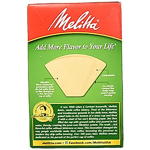 Melitta M4 Cone Coffee Filters Natural, 100 Count, Brown