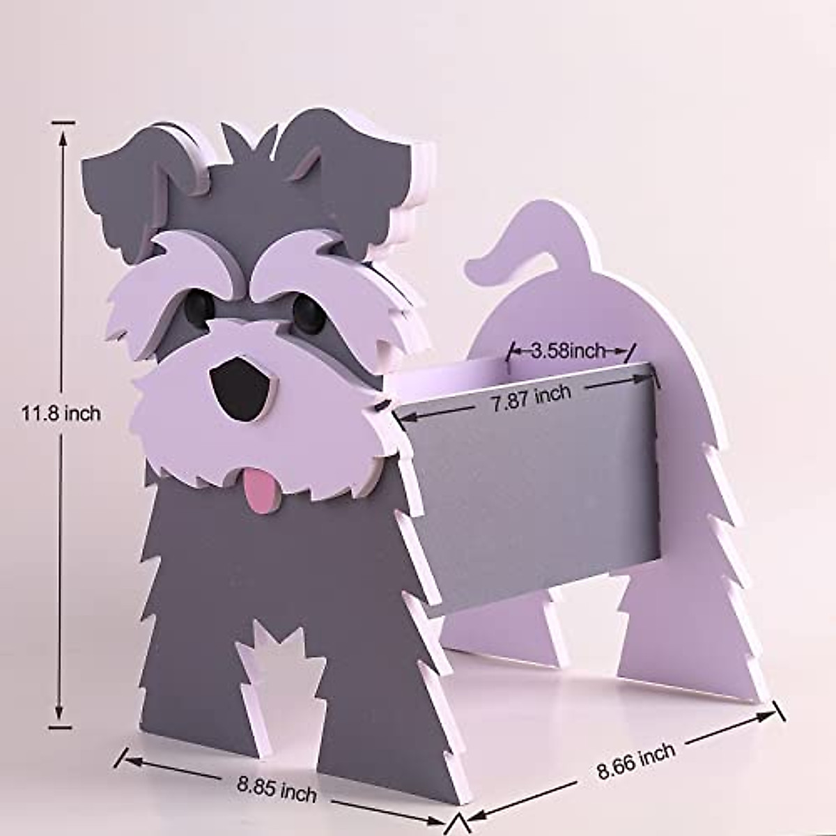 Fitcho Schnauzer Gifts for Women, Schnauzer Dog Planter Plant Pot, Cute Dog Flower Pot for Garden Decoration, Schnauzer Shape Plant Container Holder for Outdoor Indoor Stuff Gift Small Schnauzer Grey