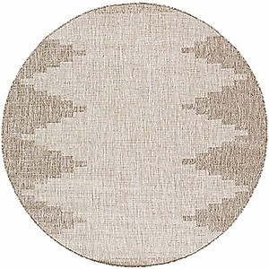 BoutiqueRugs Djugun Moroccan Geometric Area Rug - Outdoor Safe - Performance Rug for Porch, Patio, Entryway - High Traffic Rug - Beige, Cream, Tan, Brown - 2' x 2'11" (2x3 Small Area Rug)