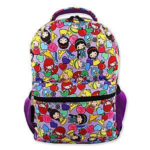 Disney Princess Emoji Girl's 16 Inch School Backpack Bag (One Size, Purple)