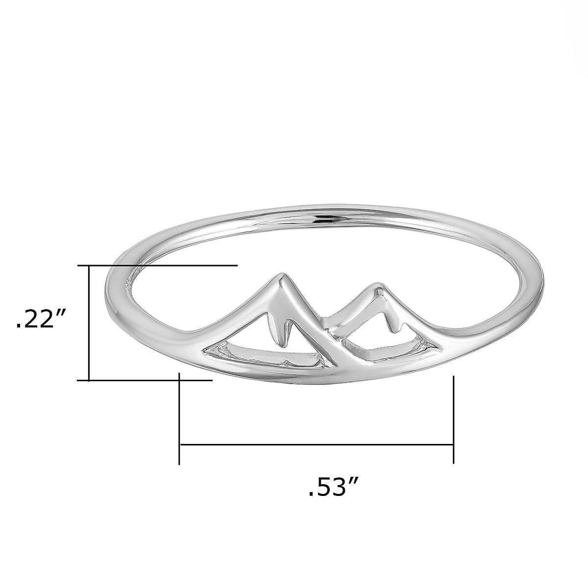 Boma Jewelry Sterling Silver Mountain Range Peak Ring, Size 8