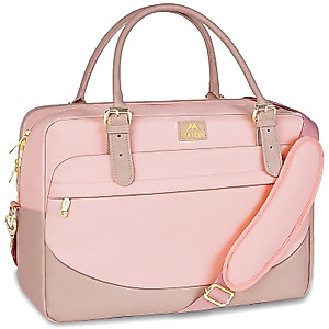 MATEIN 17 Inch Laptop Bag, Large Waterproof Laptop Carrying Case with Adjustable Handle, Cute Pink Briefcase Shoulder Messenger Bag Professional Work Computer Bag for Women Office College Travel, Pink