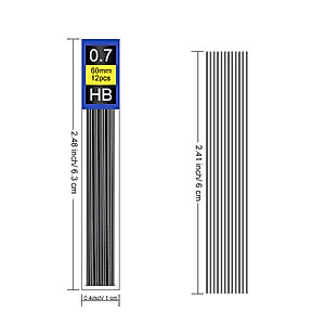 Morepack 840 Pieces Lead Refills,0.7 mm HB,Break Resistant Mechanical Pencil Refills,70 Tubes (840 Pieces)