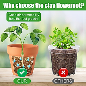 Baxrou Terra Cotta Pots, 24 Pack 3.15 Inch Mini Clay Pots with Drainage Holes,Cactus Flower Nursery Terracotta Pots for Indoor/Outdoor Succulent Plants, Crafts, Wedding Favor