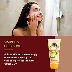 Apricot Facial Scrub for Blemish Control Removes Dirt and Oil leaves Skin Freshly Cleansed,Moisturized&Energized Helps Clear Blemishes,Minimize Pores,Leaves Skin Smooth Alcohol,Sulfate,Paraben Free Made in USA 6oz