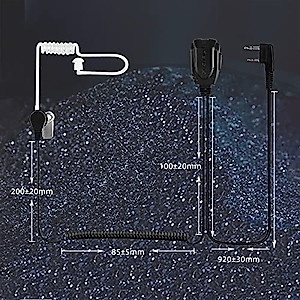 Retevis Acoustic Tube Earpiece for 2 Way Radio, Earpiece with Coil Tube, Compatible RT22 RT21 H-777 H-777S RB29 RT27 Two Way Radios, Security Headset for Walkie Talkie with Mic(1 Pack)