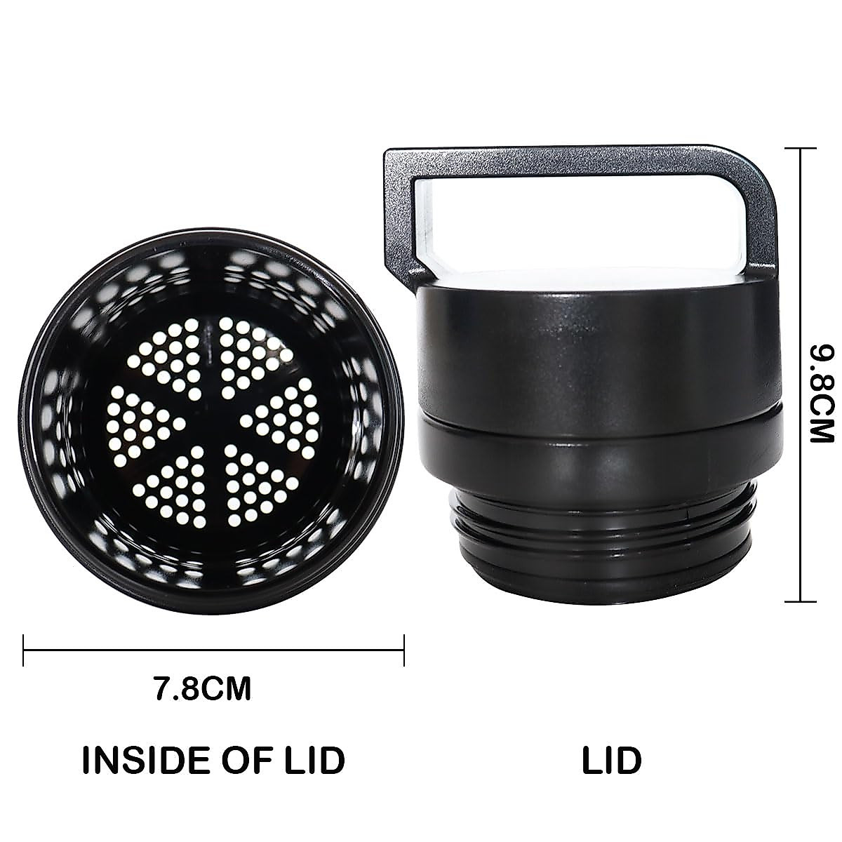 Chug Caps with Ice Blocker Fit for YETI Rambler Bottle and Other Bottles, Replacement Accessories Cap lid Prevent Penetrating Cubed or Crushed Ice during a Drink Fits 18/26/ 36/64 oz Bottles