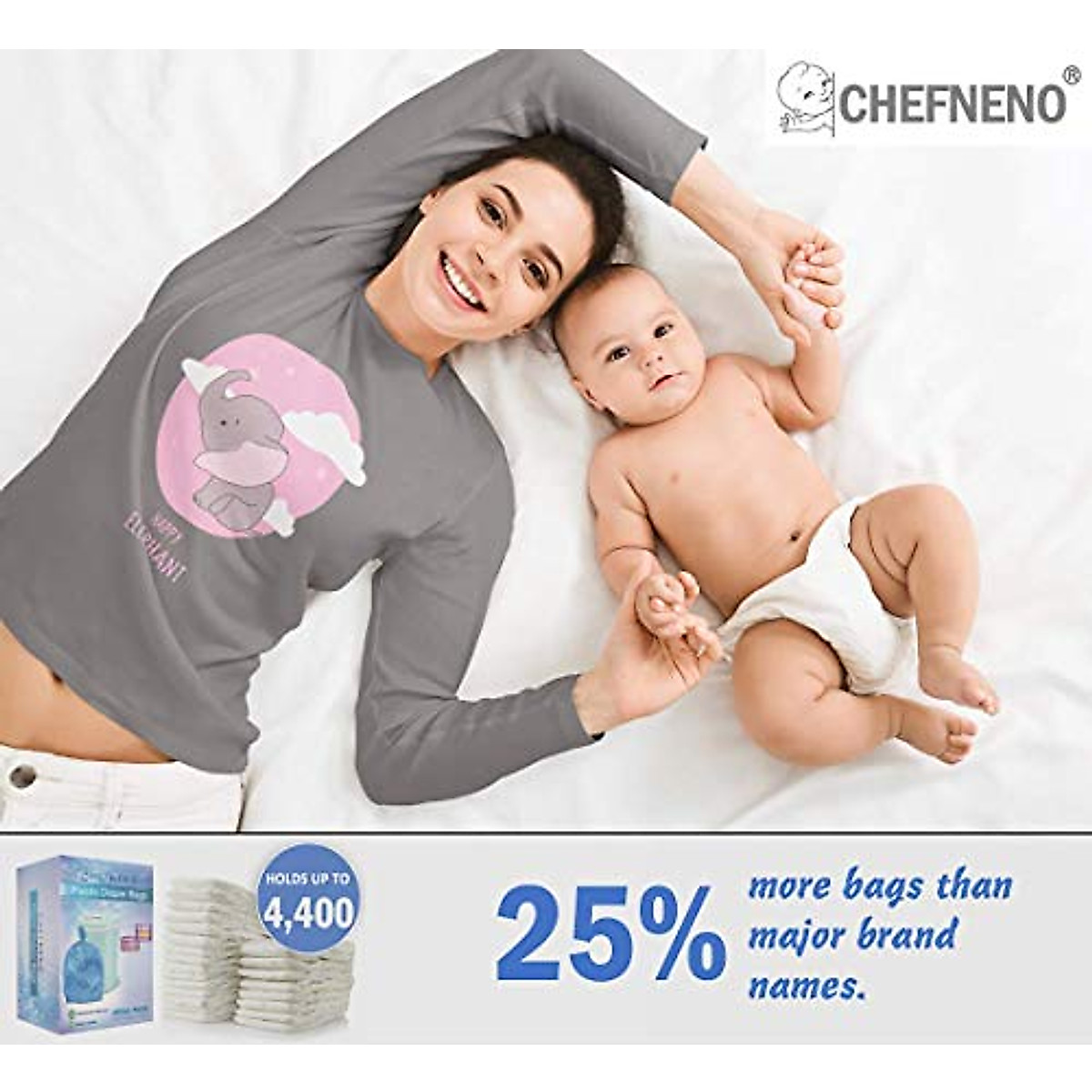 Disposable Diaper Pail Refill Plastic Bag (100 count) Compatible with Ubbi Diaper Bag Pail 13 Gal Capacity Diaper Pail Bag Fits 8 Gallon Medium Kitchen Trash Bag Heavy Duty Large Garbage Bag, 100 Bags