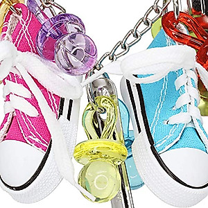 Bonka Bird Toys 1340 Sneaker Delight Stainles Steel Acrylic Pacifier Colorful Parrot Macaw