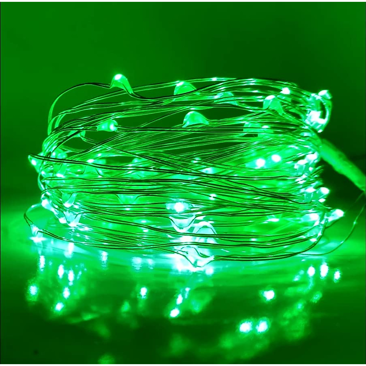mafiti Solar String Lights Outdoor 40ft Solar Powered String Lights Outdoor Decorative Halloween Lights Outdoor for Patio Yard Garden Tree Christmas Wedding Party Power Saving (Green-1pcs)