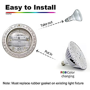 Pool Lights for Inground Pools, 120V 45W Color Changing Pool Light Bulb with Remote Control, Replacement Bulb for Pentair, Hayward and Other E26 Screw in Type Bulbs