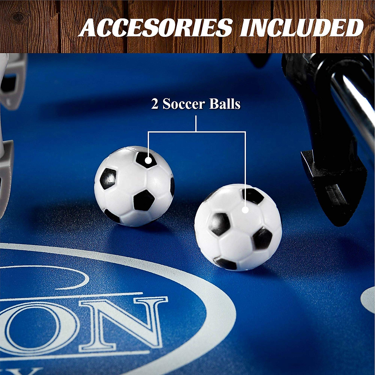 Soccer Foosball Table and Balls Set for Adults, Kids - Arcade Football Game Room Furniture 54 in