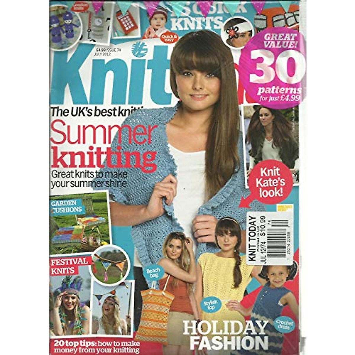 KNIT TODAY, JULY, 2012 ISSUE # 74 (THE UK'S BEST KNITTING MAGAZINE)