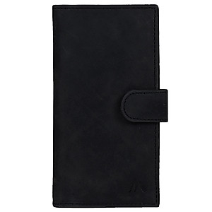 NeoMonte Handmade RFID Leather Checkbook Covers for Men and Women with 6 Credit Card & 1 ID Slot and Pen Holder